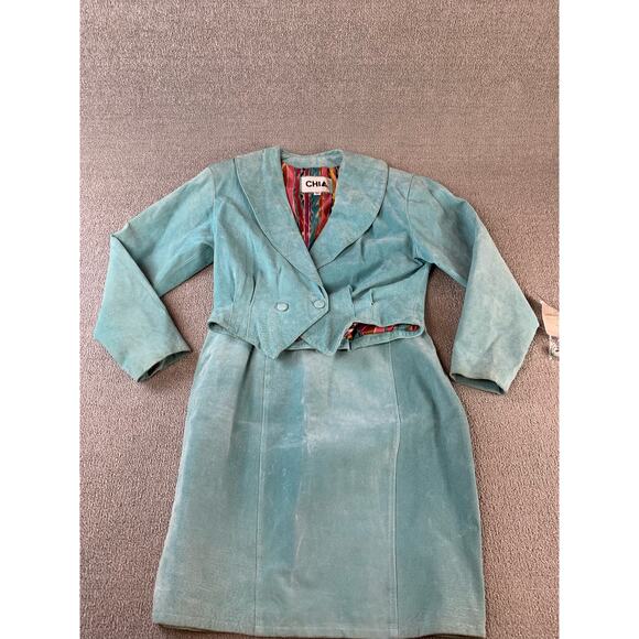 Chia | Jackets & Coats | Vintage Chia Suit Set 8s Retro Bomber Jacket Pencil Skirt Sueded ...